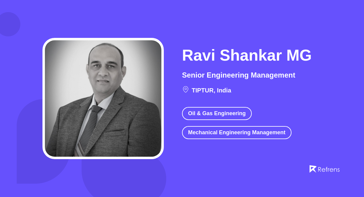 Ravi Shankar MG | Oil & Gas Engineering, TIPTUR -Refrens