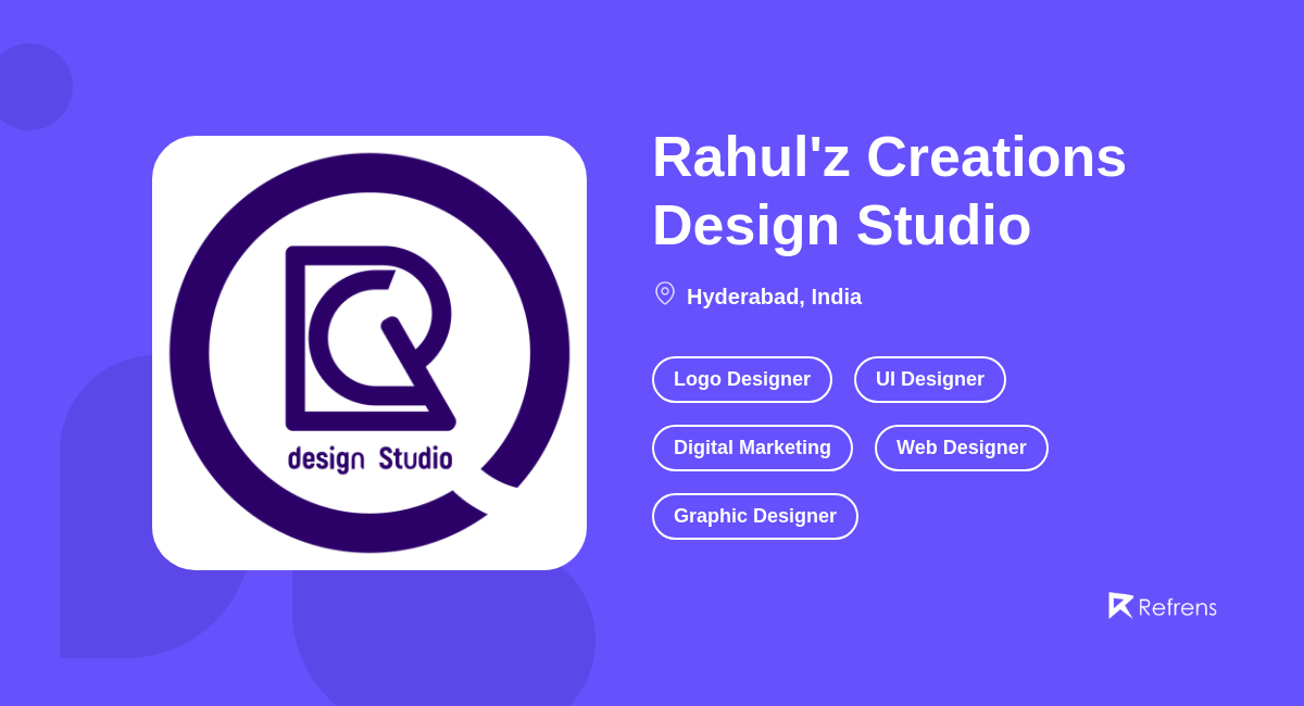 Rahul'z Creations Design Studio | Logo Designer, Hyderabad -Refrens