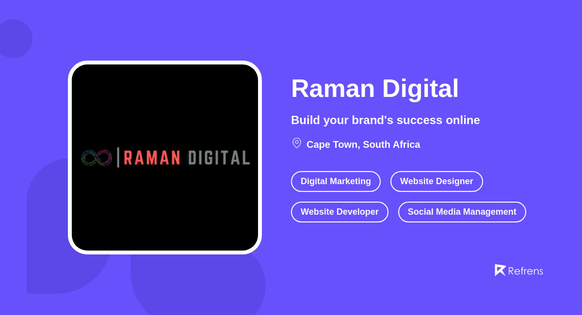 Raman Digital | Website Developer, Cape Town -Refrens