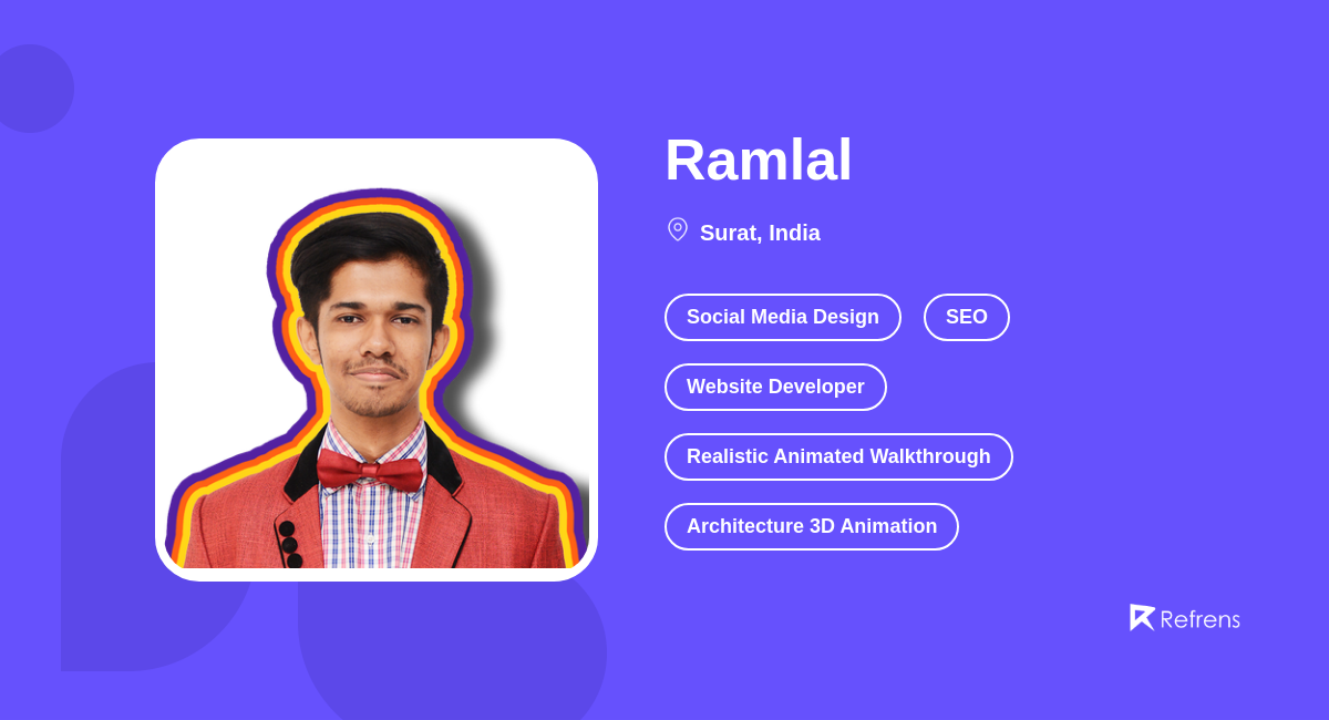 Ramlal | Website Developer, Surat -Refrens