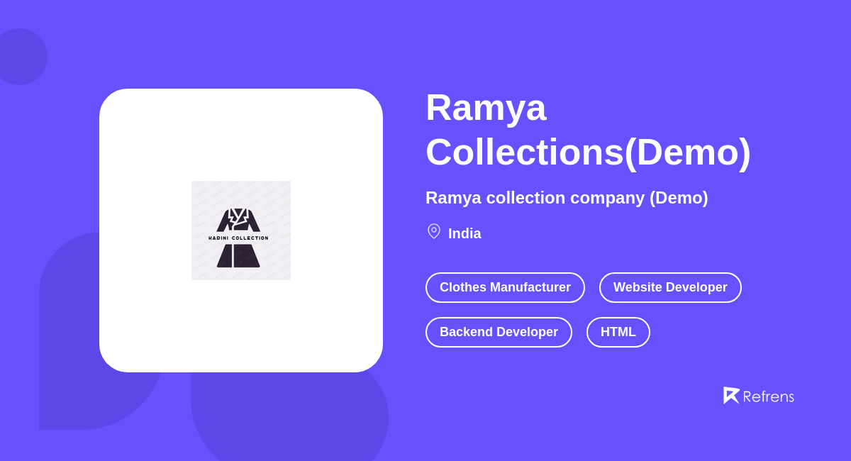 Ramya Collections(Demo) -Refrens