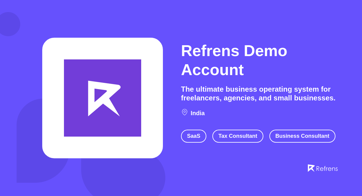Refrens Demo Account -Refrens