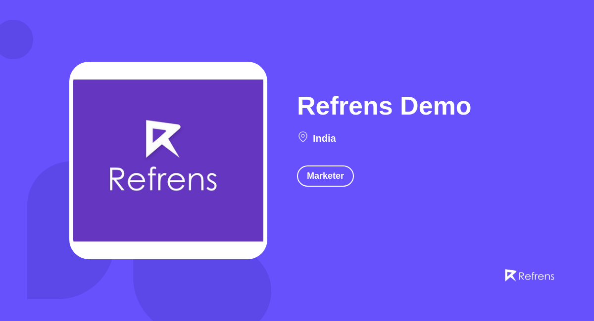 Refrens Demo | Marketer -Refrens