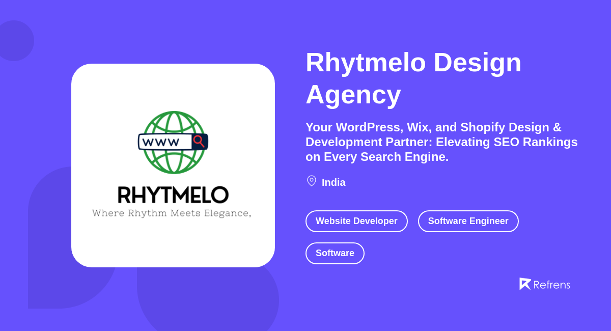 Rhytmelo Design Agency | Website Developer -Refrens