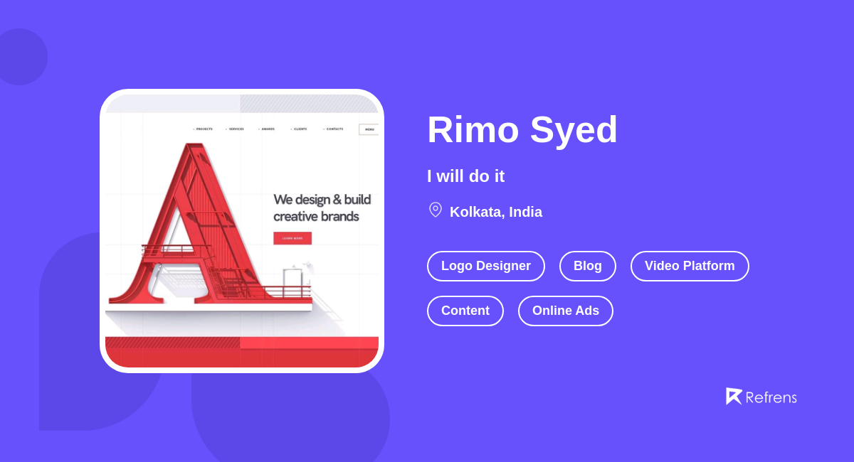 Rimo Syed | Logo Designer, Kolkata -Refrens