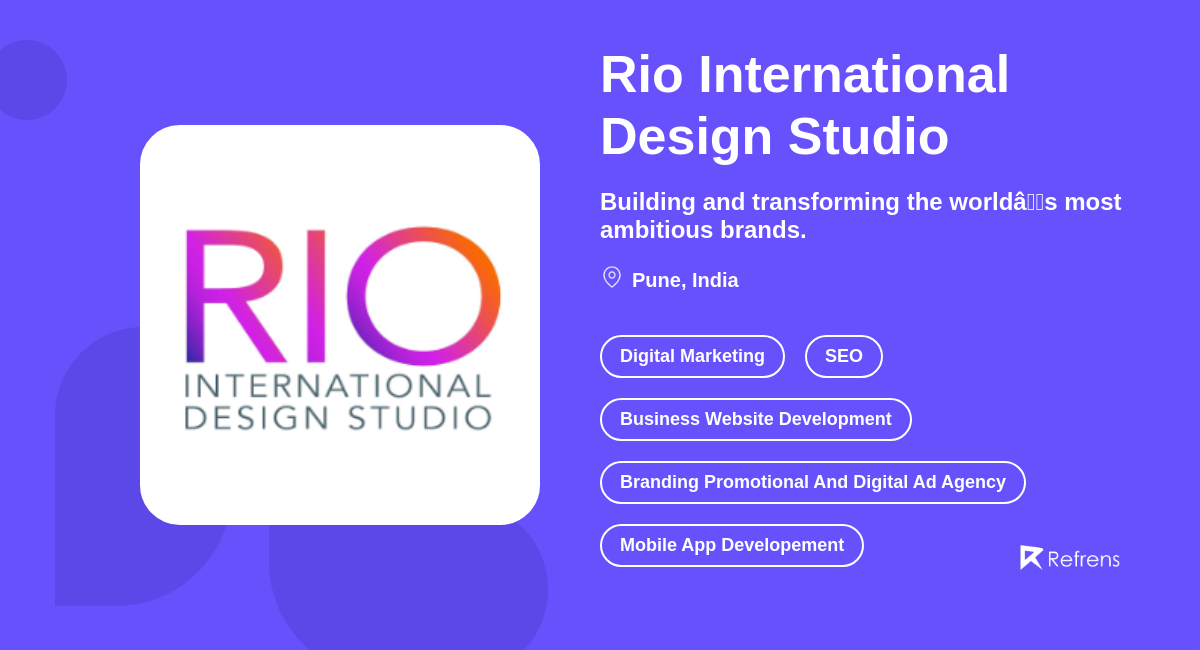 Rio International Design Studio | Digital Marketing, Pune -Refrens