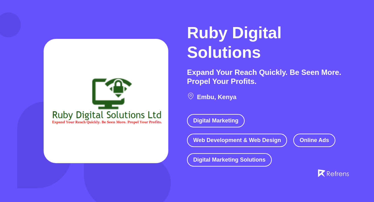 Ruby Digital Solutions | Digital Marketing, Embu -Refrens