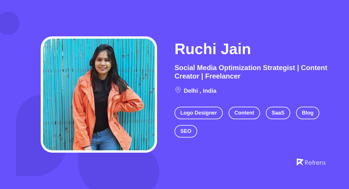 Ruchi Jain | Logo Designer, Delhi -Refrens