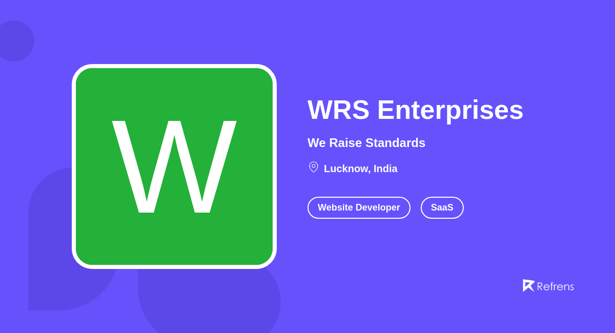 WRS Enterprises | Website Developer, Lucknow -Refrens