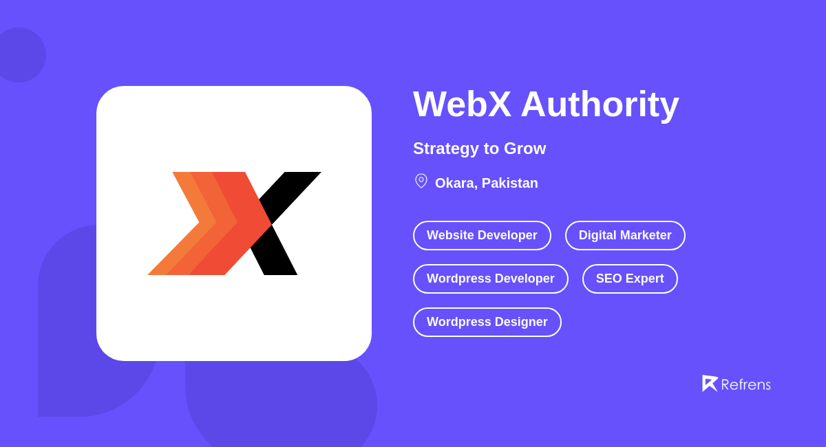 WebX Authority, Okara -Refrens