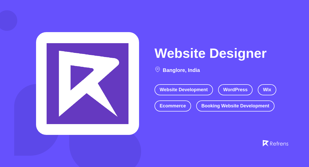 Website Designer | Website Development, Banglore -Refrens