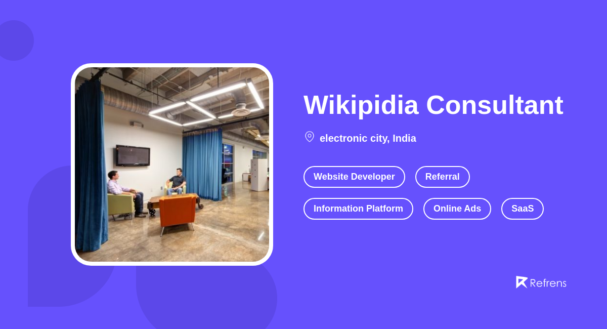 Wikipidia Consultant | Website Developer, electronic city -Refrens