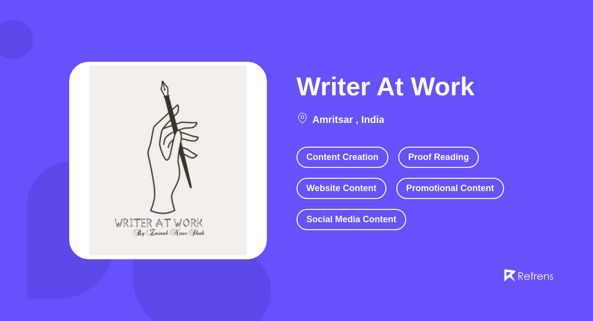 Writer At Work | Content Creation, Amritsar -Refrens