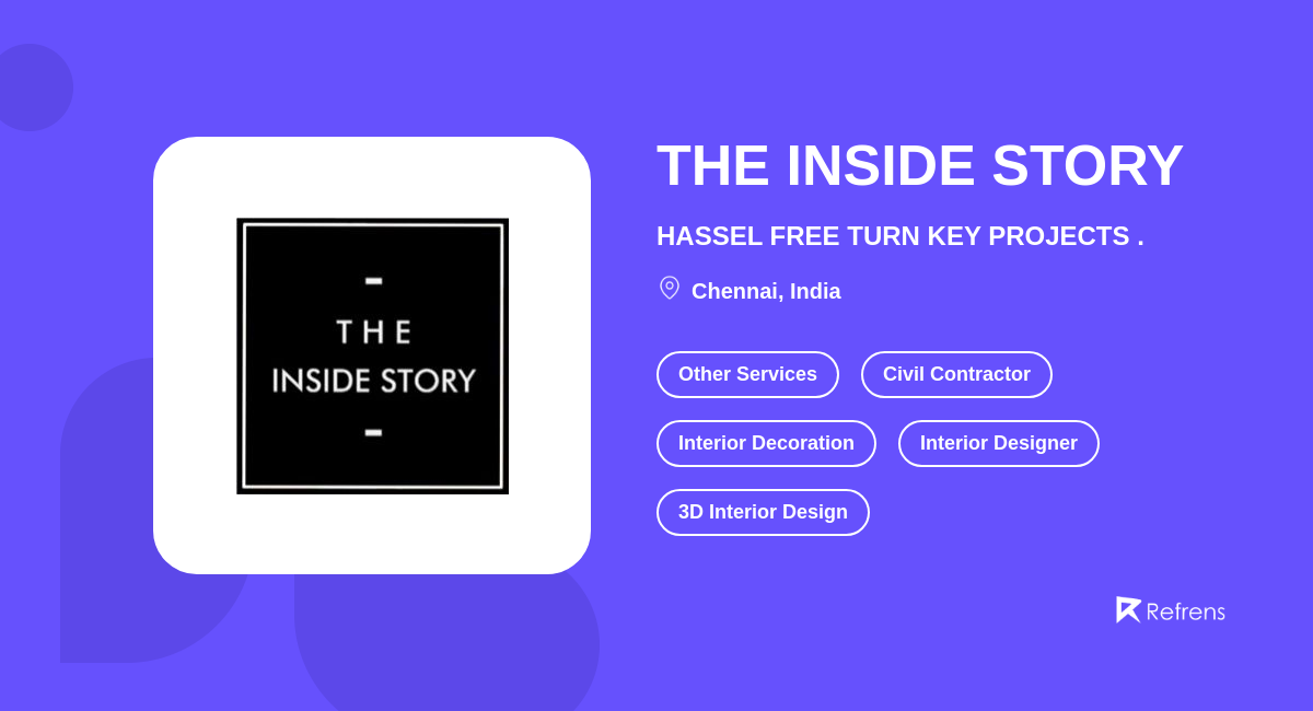 THE INSIDE STORY, Chennai -Refrens