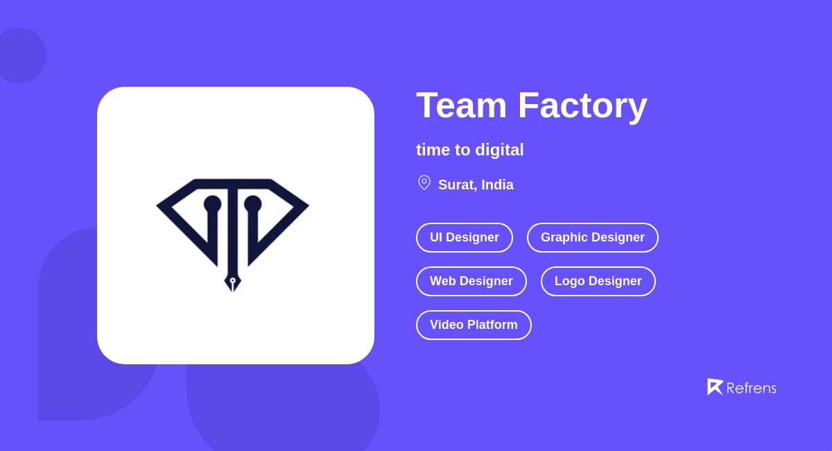 Team Factory | Logo Designer, Surat -Refrens