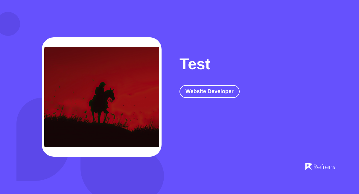 Test | Website Developer -Refrens