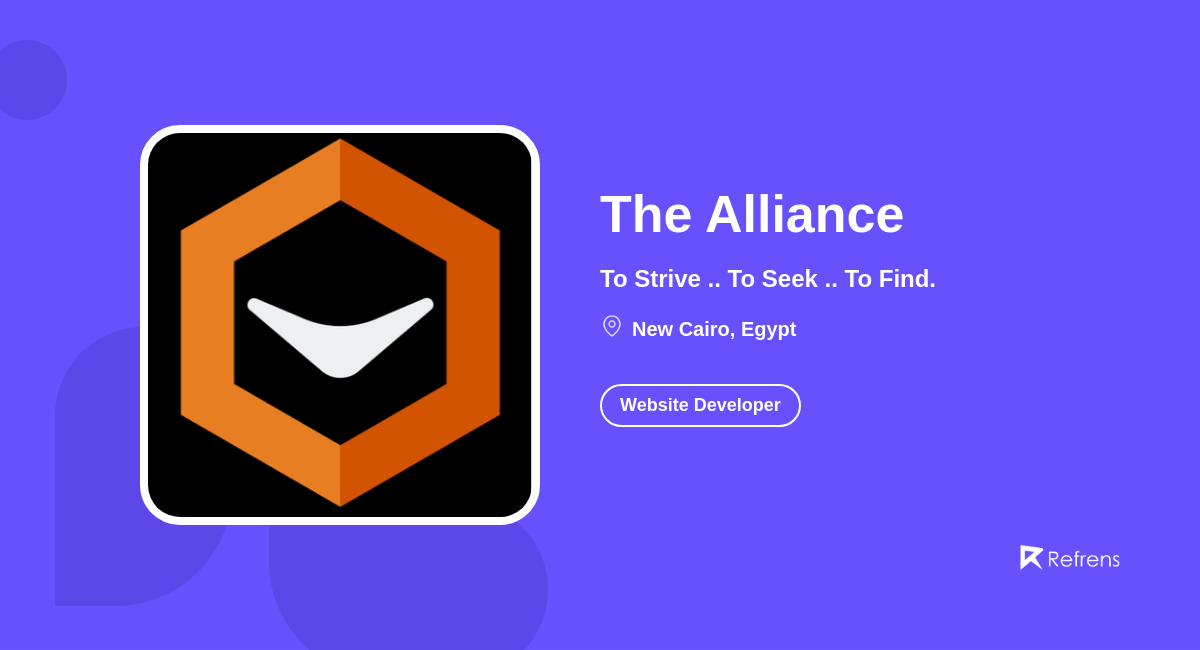 The Alliance | Website Developer, New Cairo -Refrens