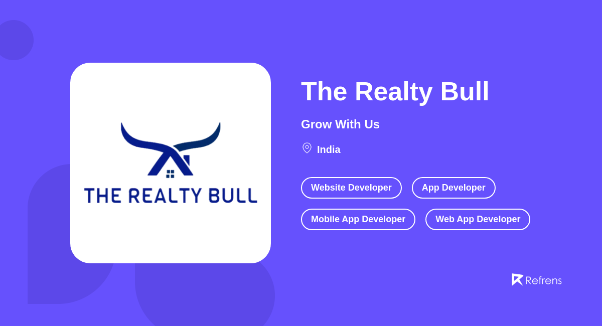 The Realty Bull | Website Developer -Refrens