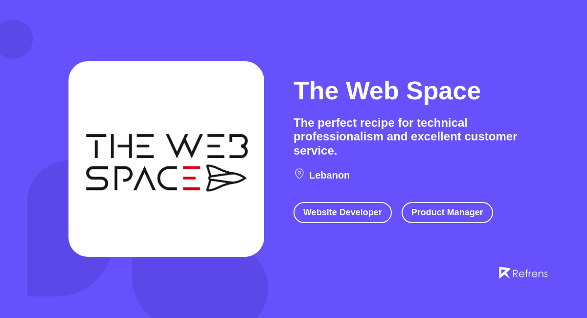 The Web Space | Website Developer -Refrens