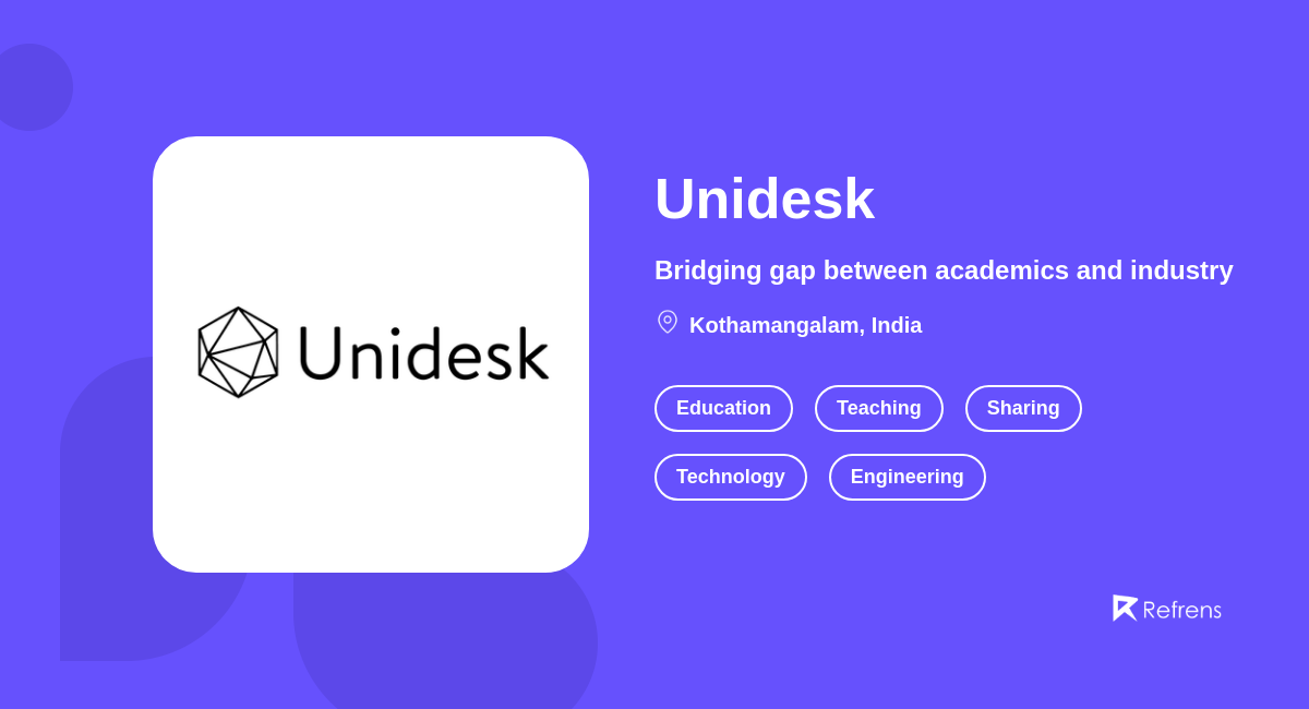 Unidesk, Kothamangalam -Refrens