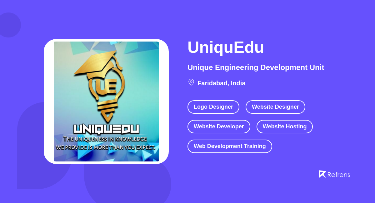 UniquEdu | Website Developer, Faridabad -Refrens