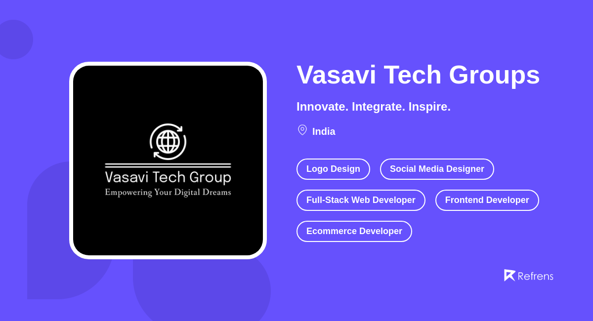 Vasavi Tech Groups | Social Media Designer -Refrens