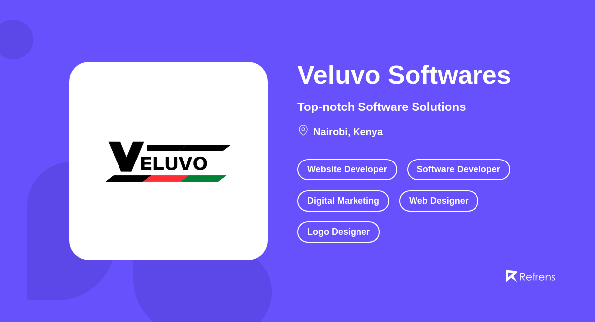 Veluvo Softwares, Nairobi -Refrens