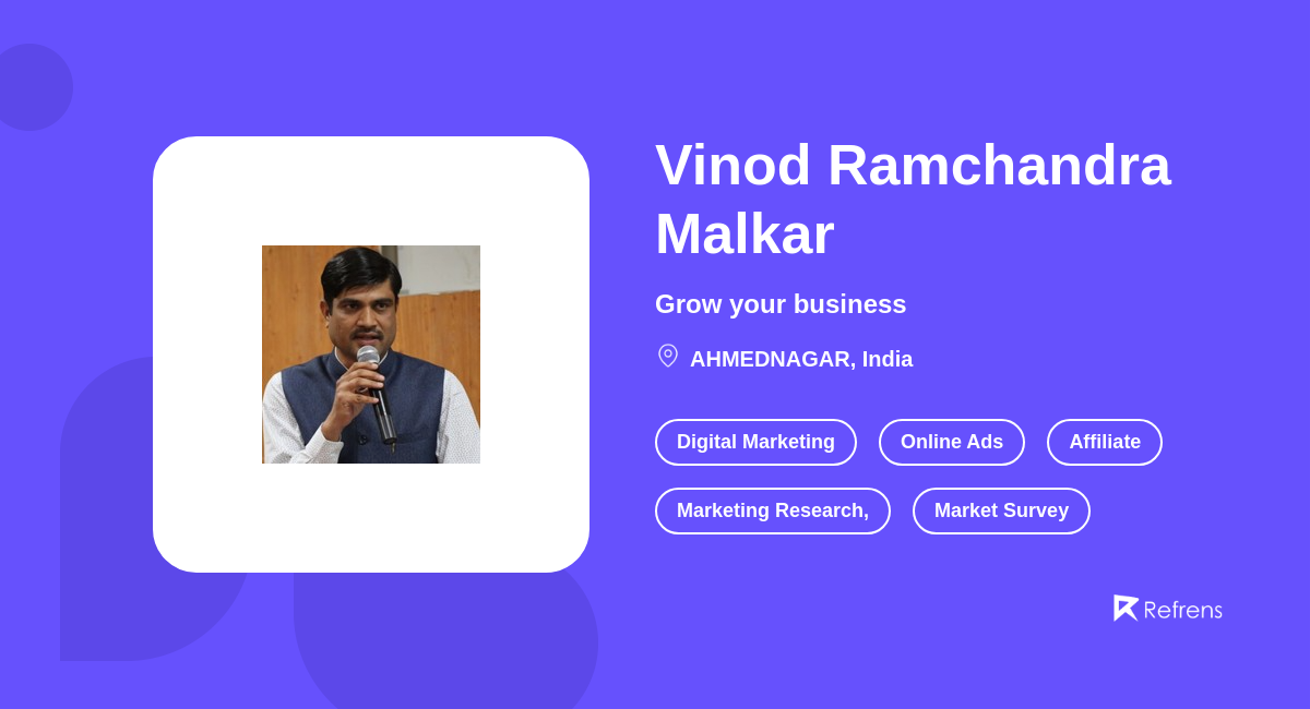 Vinod Ramchandra Malkar | Digital Marketing, AHMEDNAGAR -Refrens