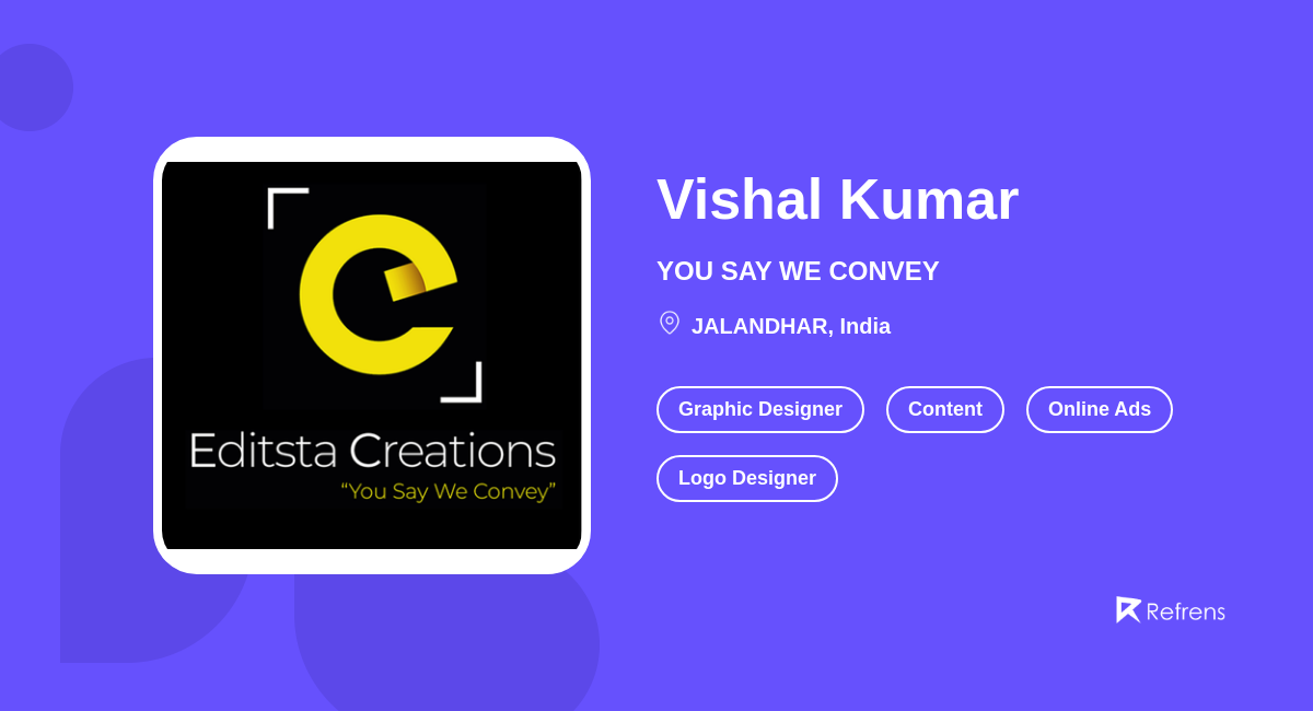 Vishal Kumar, JALANDHAR -Refrens