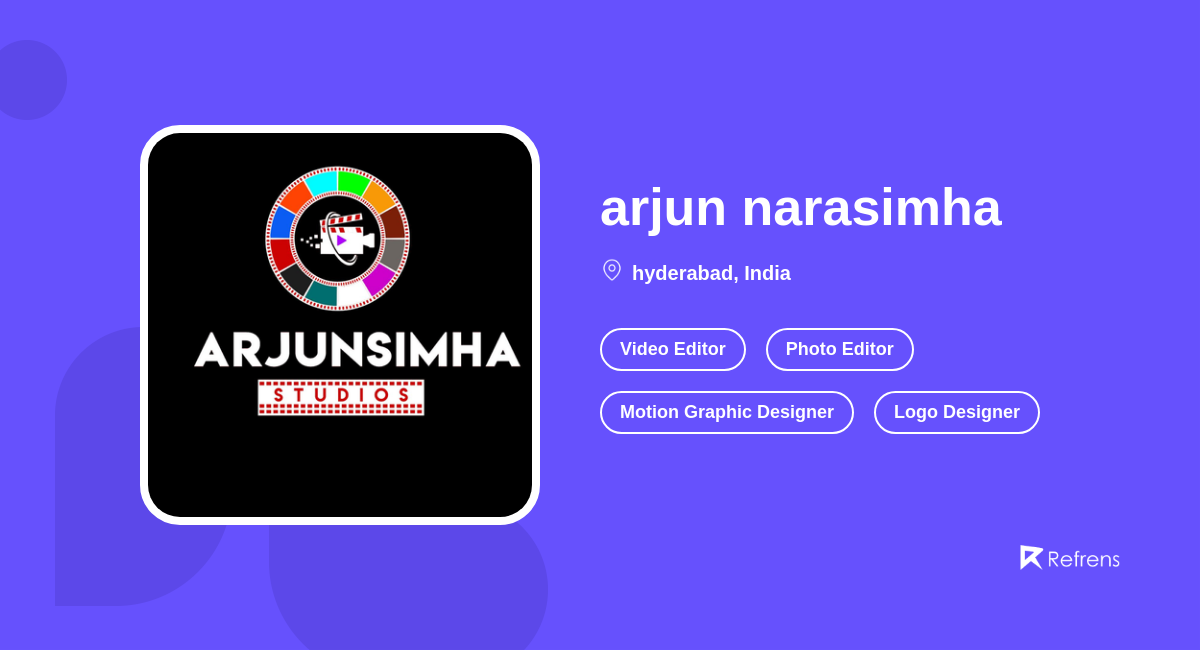 arjun narasimha | Logo Designer, hyderabad -Refrens
