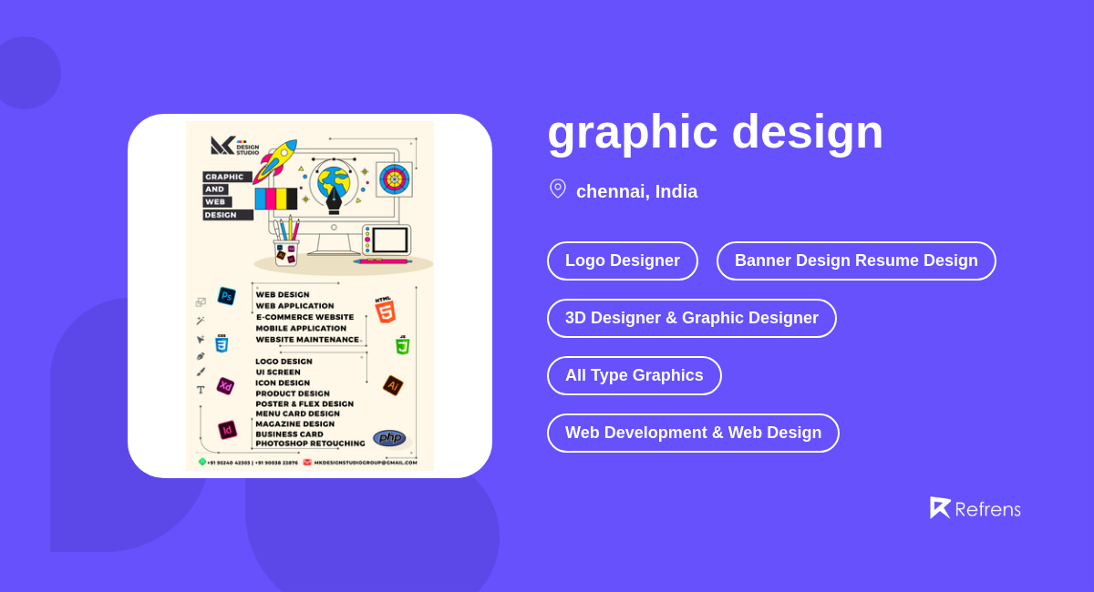 graphic design | Logo Designer, chennai -Refrens