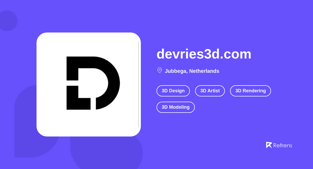 devries3d.com | 3D Modeling, Jubbega -Refrens
