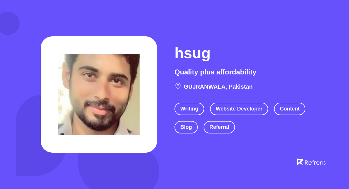 hsug | Website Developer, GUJRANWALA -Refrens