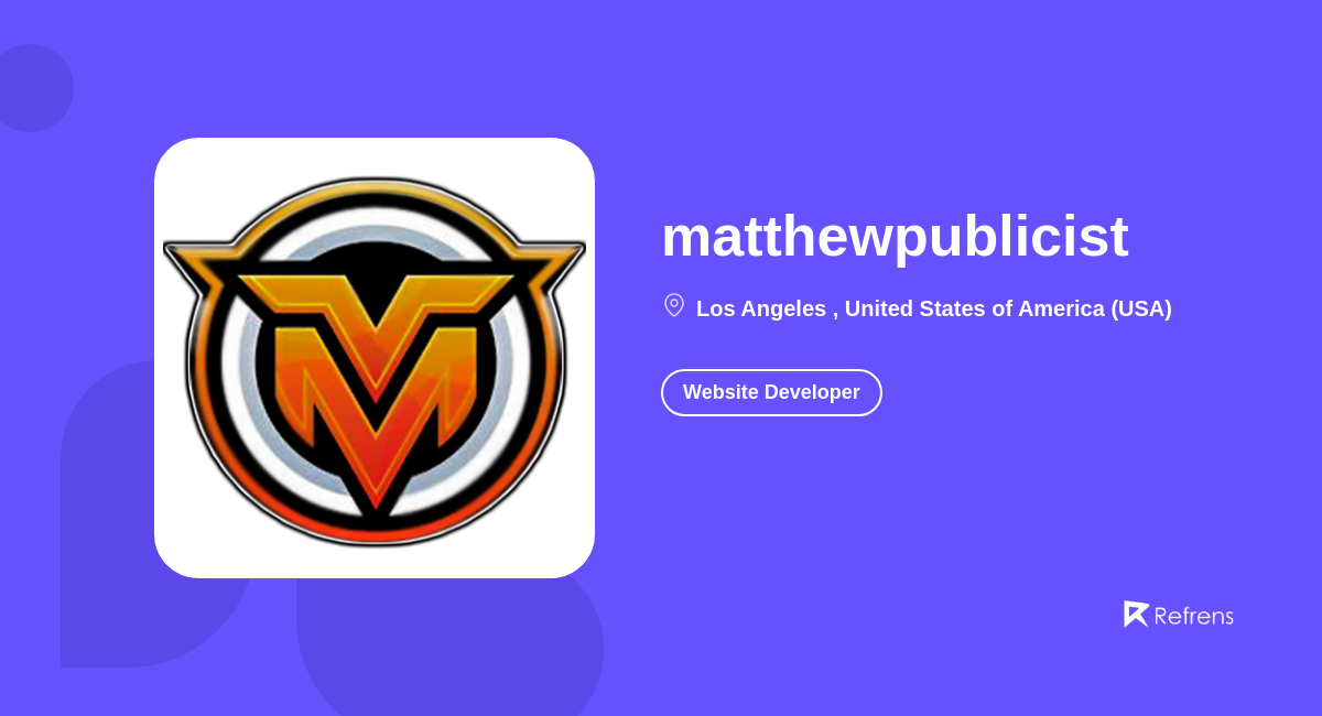 matthewpublicist | Website Developer, Los Angeles -Refrens
