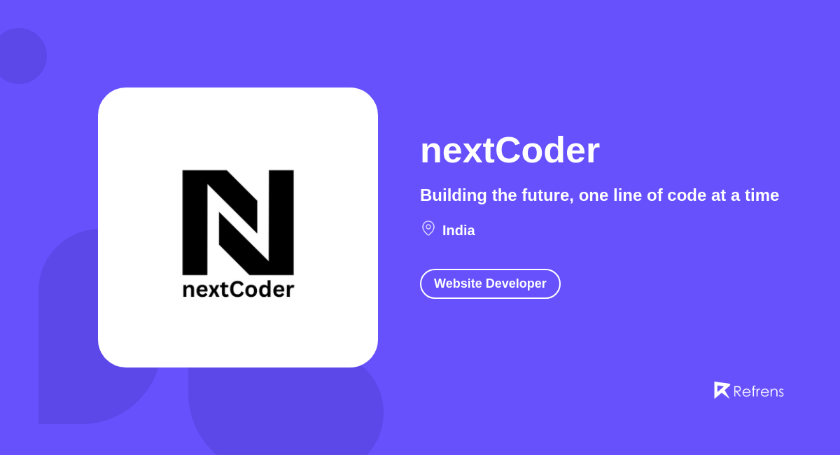 nextCoder | Website Developer -Refrens