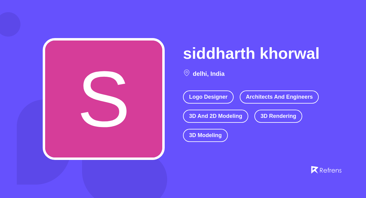 siddharth khorwal | Logo Designer, delhi -Refrens