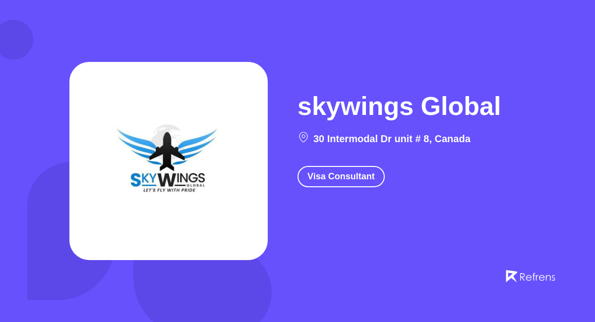 skywings Global, 30 Intermodal Dr unit # 8 -Refrens