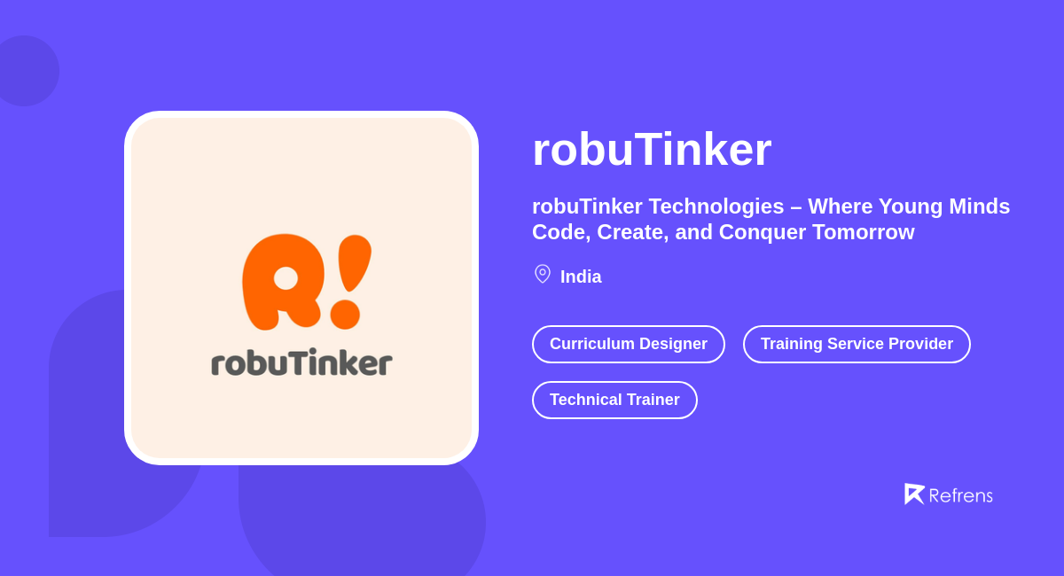 robuTinker | Training Service Provider -Refrens